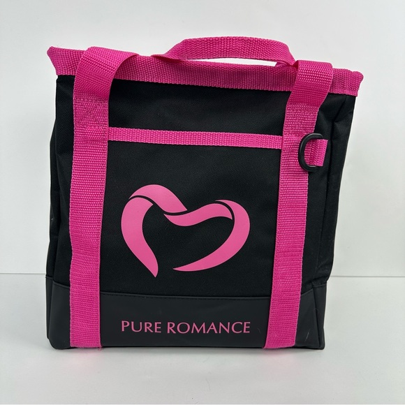 Pure Romance | Bags | Pure Romance Black And Pink Utility Boxy Tote Bag ...